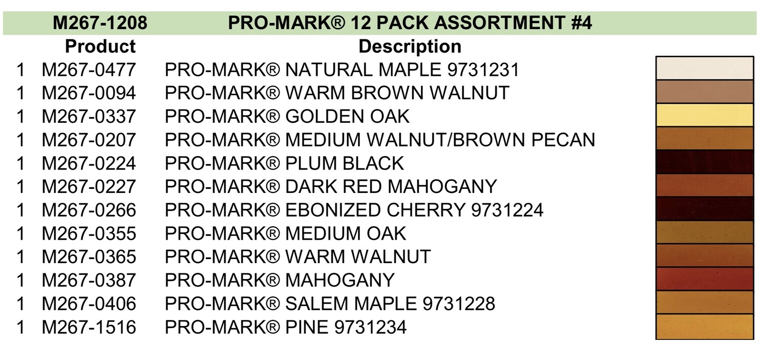 M267-1208 Pro Mark 12 Piece Assortment Pack - Bart Supply